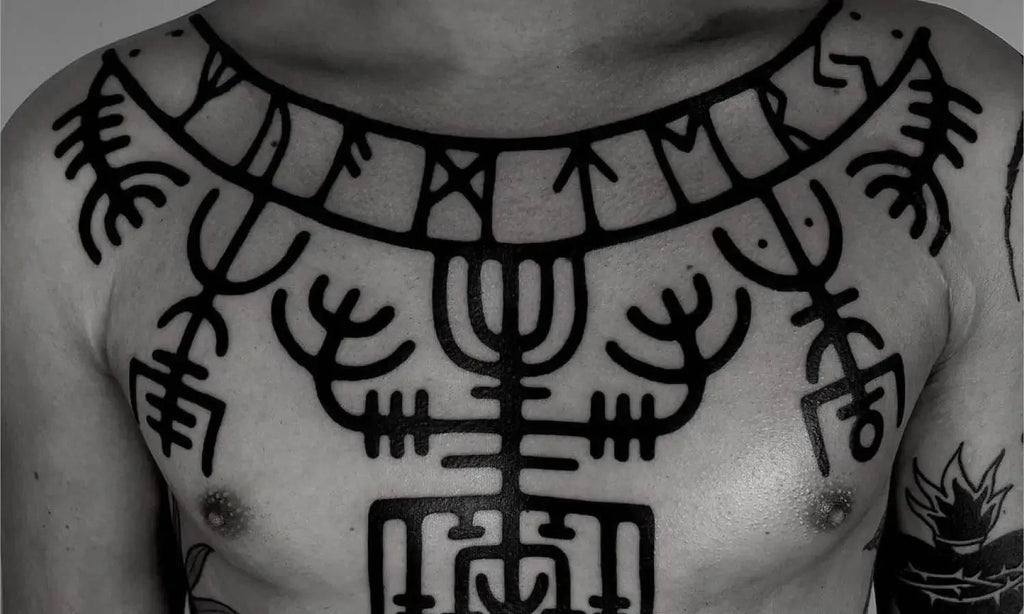 Runic Warrior Tattoos Viking Warrior Skull Rune Tattoos T Shirt