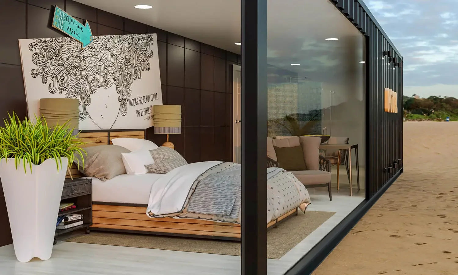 Cement Container Home Interior